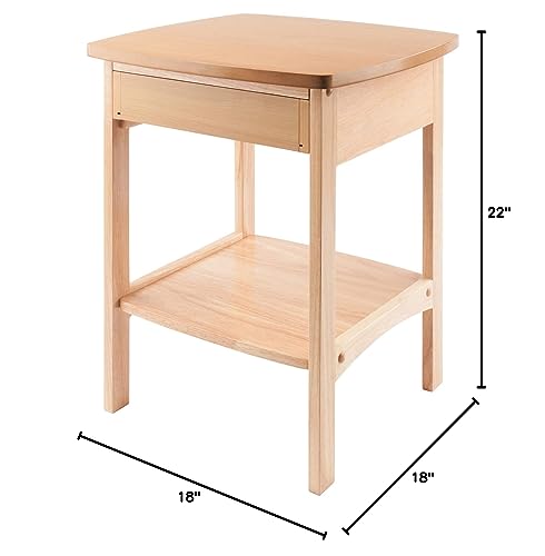 Winsome Wood Mission Shelving (Natural) 82218 Wood Claire Accent Table (Natural)