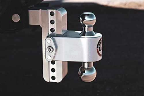 Weigh Safe Adjustable Trailer Hitch Ball Mount - 8" Adjustable Drop Hitch for 2.5" Receiver - Premium Heavy Duty Aluminum Trailer Tow Hitch w/Chrome Plated Tow Balls (2" & 2 5/16") - 18,500 GTW