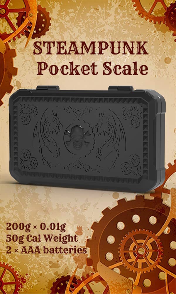 WEIGHTMAN Gram Scale, 200/0.01g Black Scale, Scales Digital Weight Grams with 50G Calibration Weight, Digital Pocket Scale Gram and OZ, Small Digital Scale 6 Units, Large LCD Screen, Battery Included
