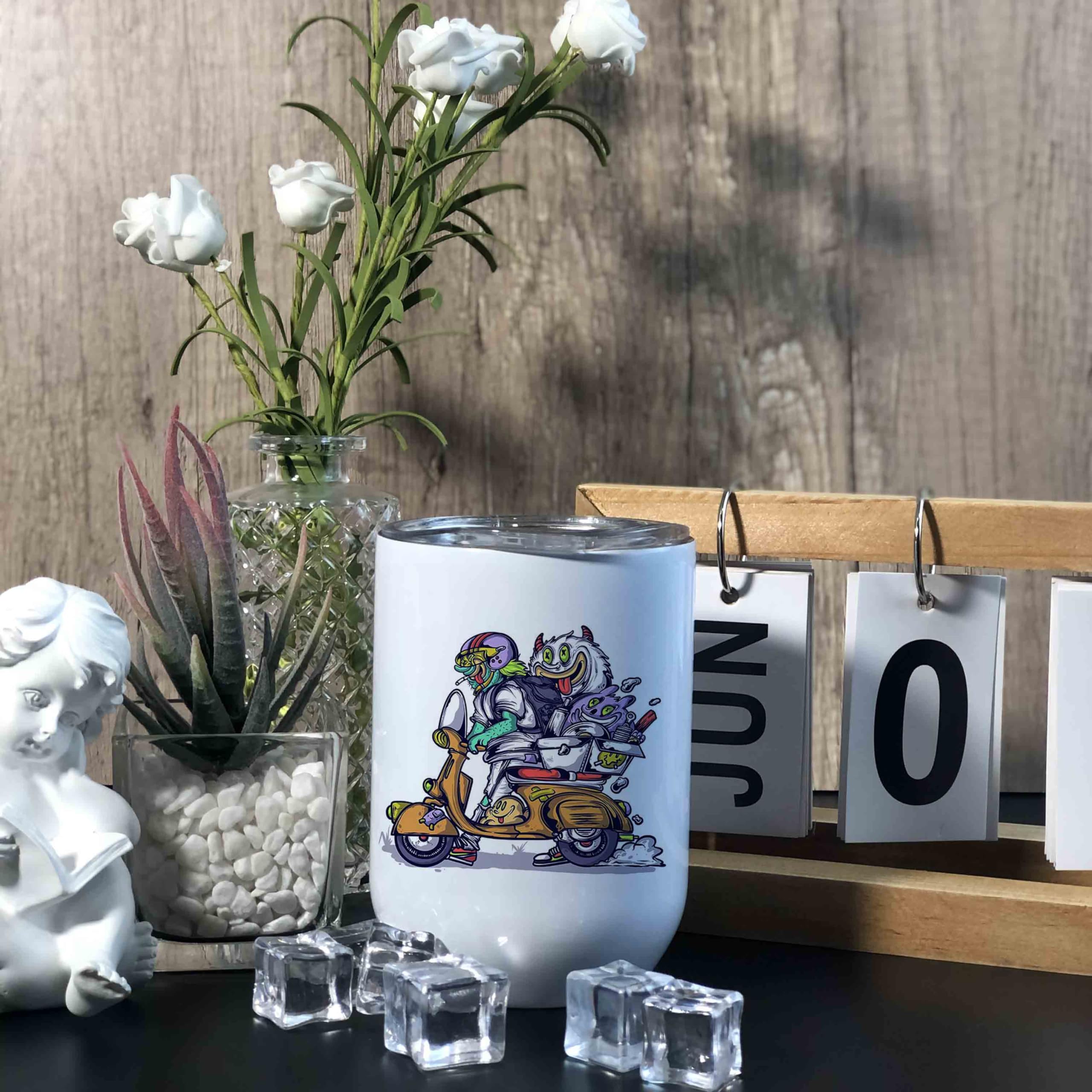 sweet grain 12oz Sublimation Wine Tumblers Blanks(50Pack) - Stainless Steel Insulated Sublimation Stemless Wine Tumbler Bulk with Lids & Straw for Wine/Coffee/Cocktail