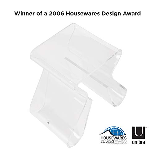 Umbra Magino, Acrylic Side Table, End Table, Stool with Storage, Modern Magazine Rack, Clear,21.725" x 20.9" x 15.125"