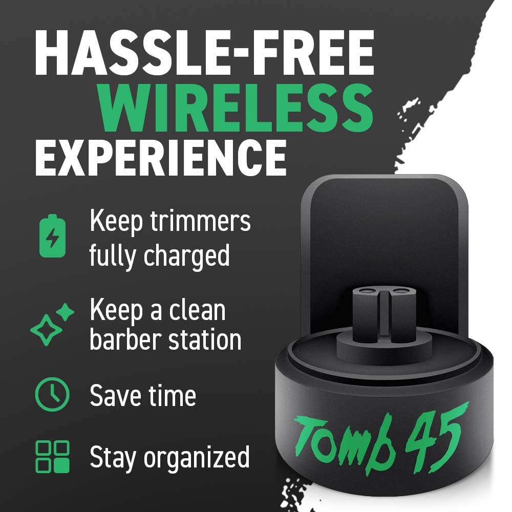 Tomb 45 Wireless Charging PowerClip | Cordless Power Clip for Hair Trimmers for Skeleton FX Trimmer, BaBylissPRO Barberology GOLDFX FX787G | Professional Barber Tools