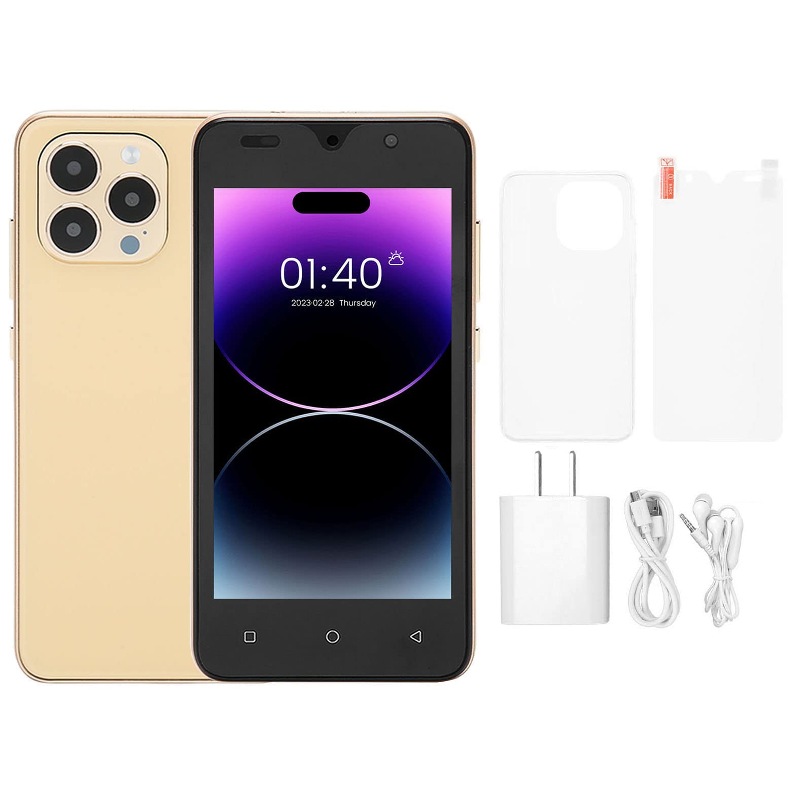 Unlocked Smartphones, 5 Inch Screen Mobile Phone with 5 Inch Screen HD Camera 1280x720 Resolution Face Unlock ABS Material Dual SIM for Work (#3)