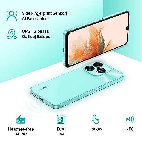 UMIDIGI A15 Cell Phones 16(8+8)G+256G, Android 13 Mobile Phone, 64MP Main Camera Octa Core Smartphone Unlocked 6.7β HD+ Full-View Waterdrop Screen, 5000mAh Battery 20W Fast Charging, 4G Dual SIM, NFC
