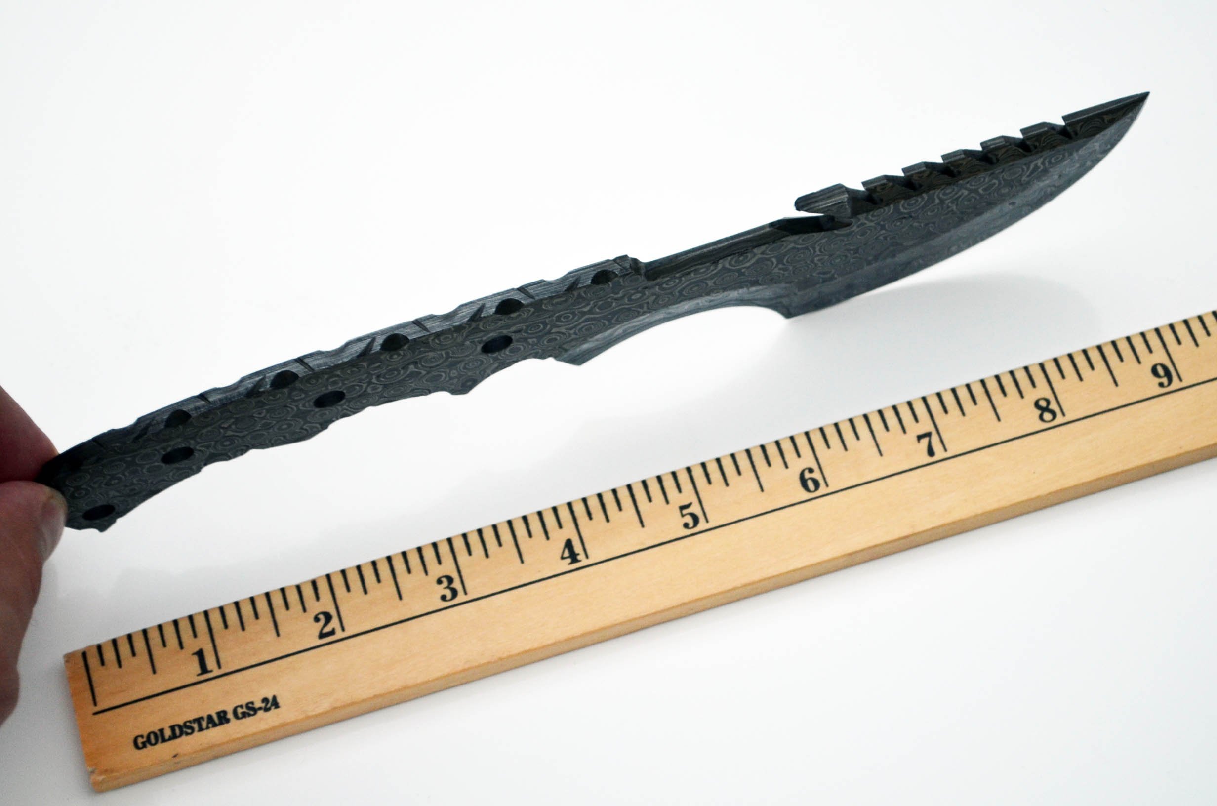 Whole Earth Supply Tactical Tracker Damascus Large Carbon Steel Blank Blade Survival Knives Knife Making