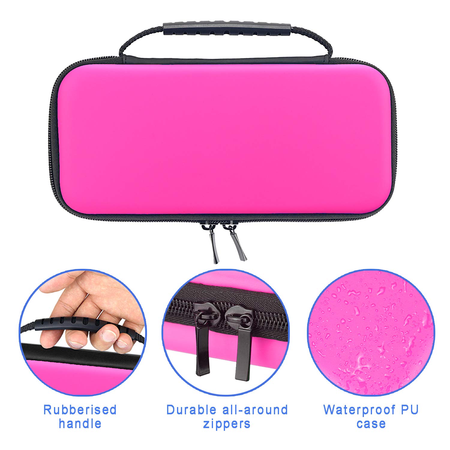 YOUSHARES Switch Lite Carrying Case - Hard Shell Protective Switch Lite Game Case for Switch Lite & Accessories (Pink)