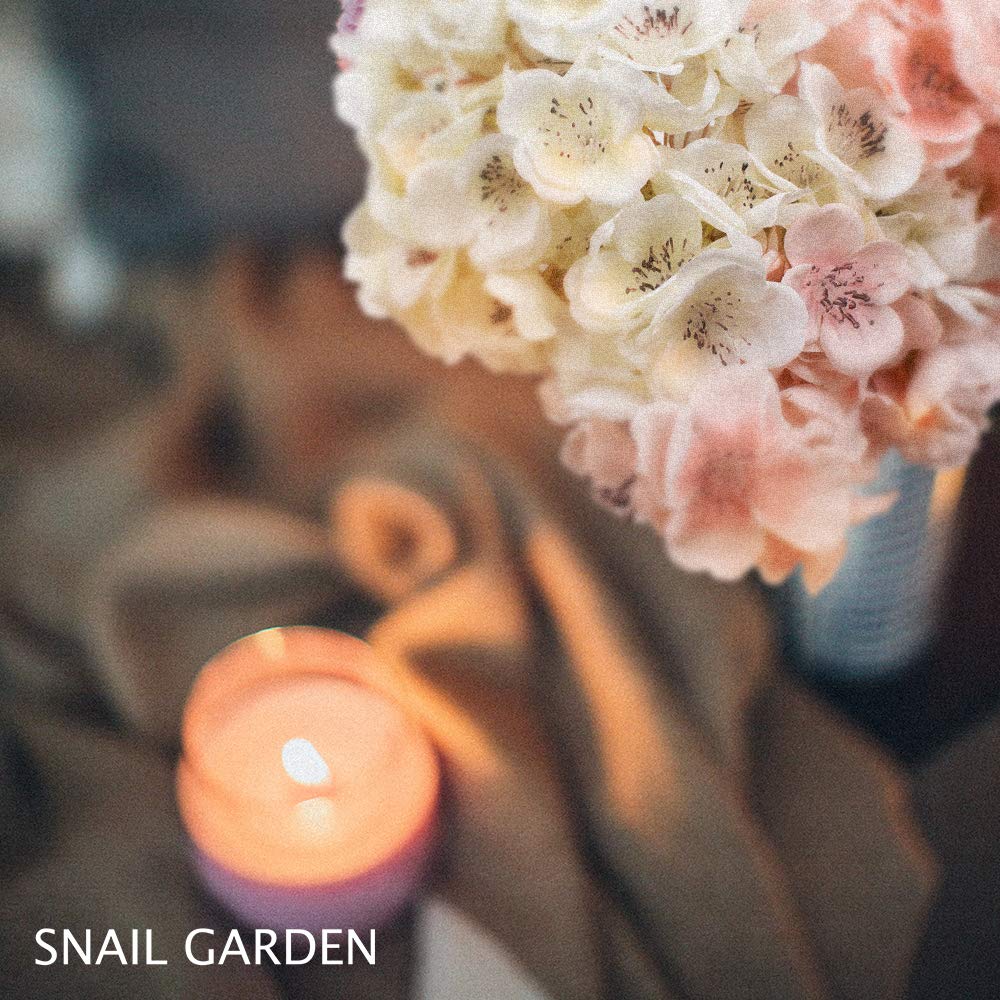 SNAIL GARDEN 24Pcs Artificial Hydrangea, 2 Colors Single Real Touch Hydrangea with Stem-Silk Bouquet with 1 Greeting Card for Wedding Party, Home Office Table Arrangements, Festival Gift(White & Pink)