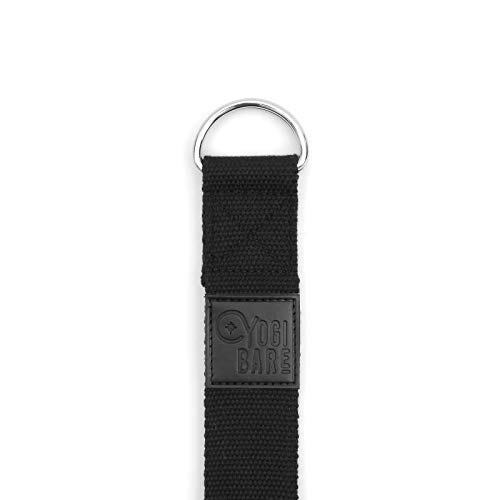 Yogi Bare Yoga Strap for Stretching - Yoga Accessories & Equipment - Ligament Stretching Belt & Stretch Band with Double D-Ring Loops - Black