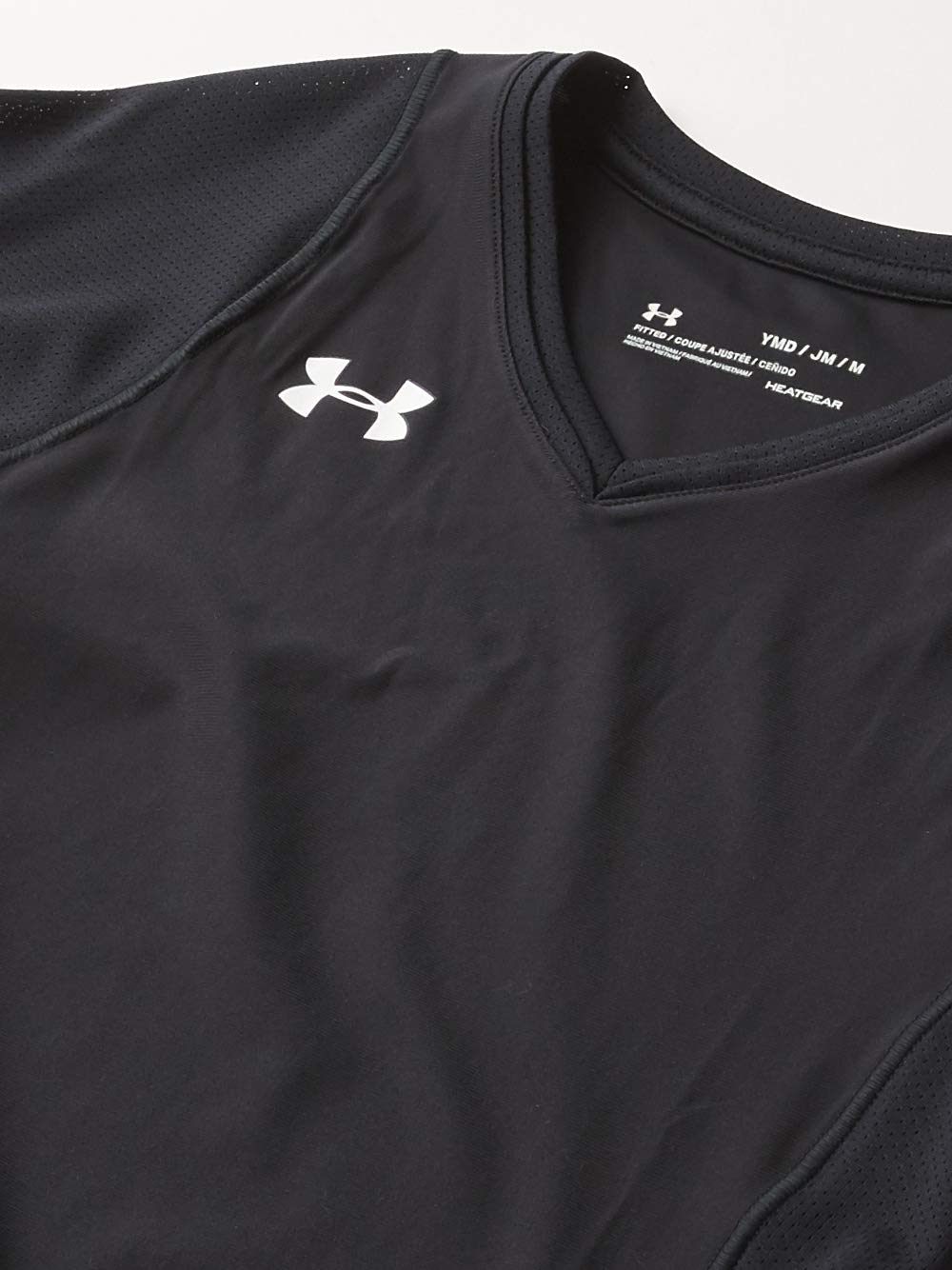 Under Armour Girls' Volleyball Powerhouse Short-Sleeve Jersey , Black (001)/White , Youth Medium