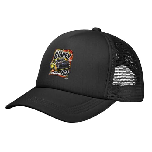 Ryan Blaney 12 Men's Adjustable Mesh Back Cap Curved Bill Snapback Mesh Baseball Cap Breathable Sun Hat