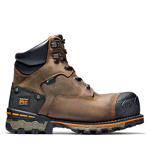 Timberland PRO Men's Boondock 6 Inch Composite Safety Toe Waterproof Industrial Work Boot, Brown, 10.5 Wide
