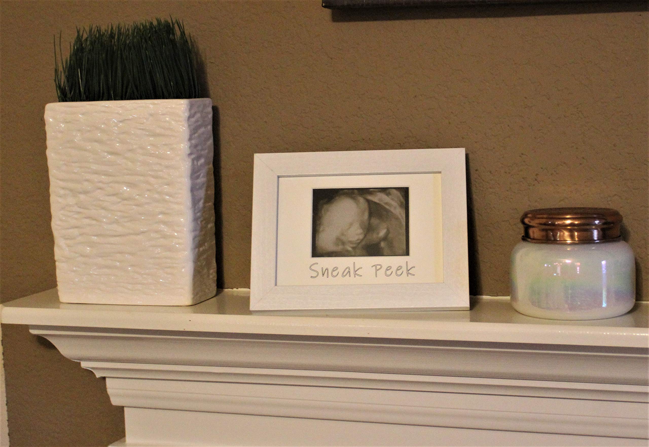 Trove Logic Sneak Peek, Sonogram Picture Frame, Ultrasound Picture Frame, White, Gift for Expecting Parents