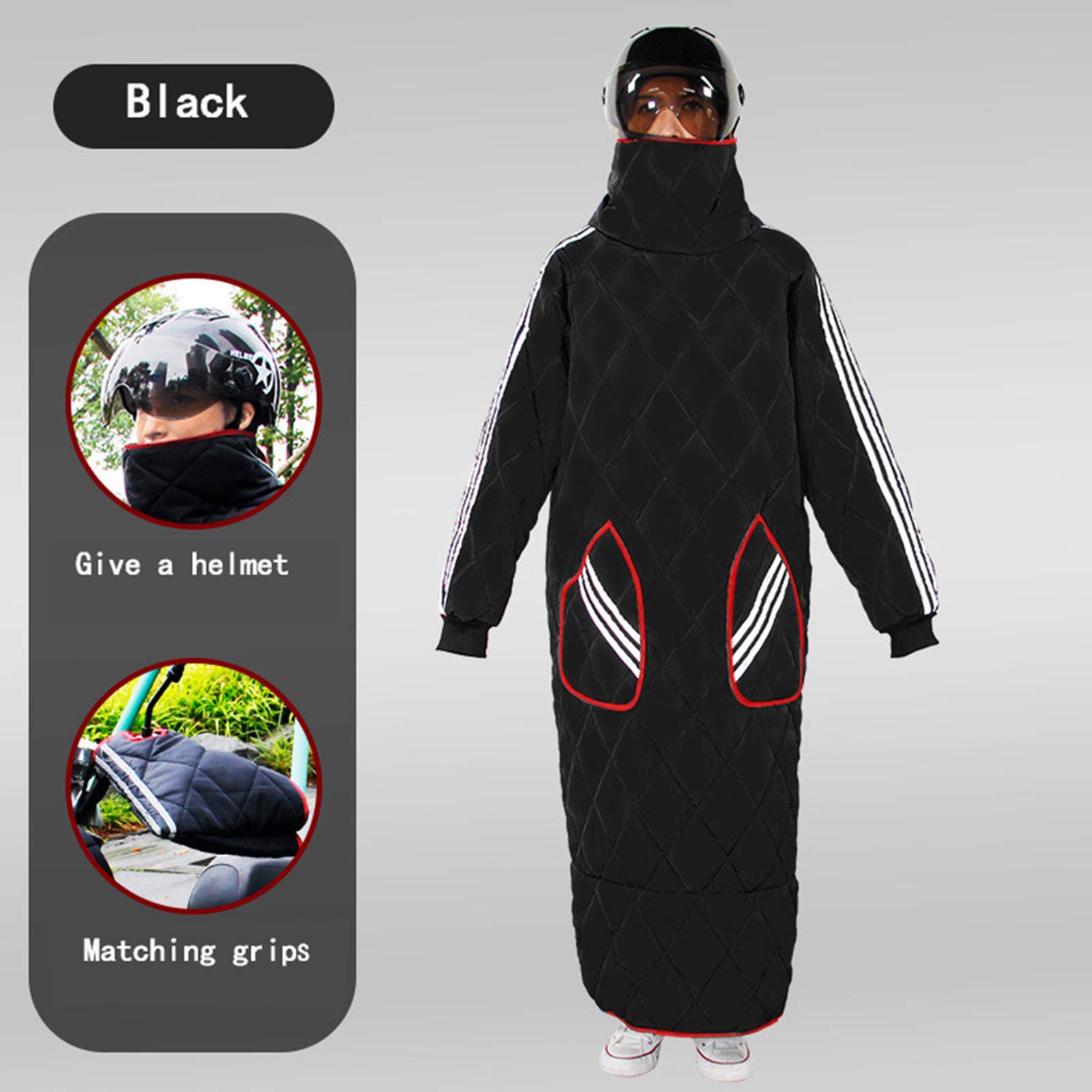 Universal Electric Motorcycle Cover, Winter Windproof Plus Velvet Thickened Cover, Leg Knee Warm Protector Shield Motorcycle Winter Windshield Quilt Motorcycle Leg Lap Apron Cover Black-X