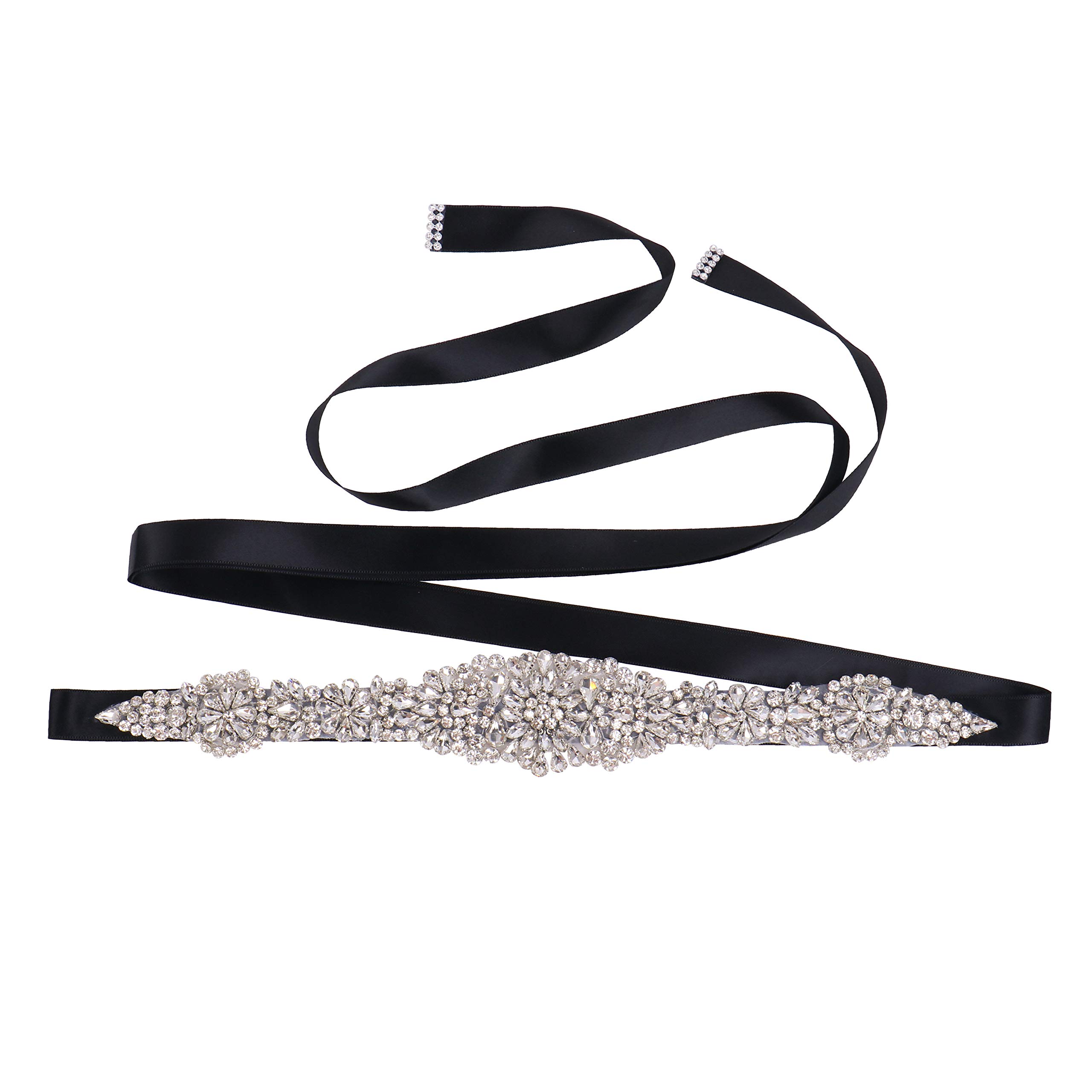 Tendaisy Wedding Belt Women's Rhinestone Wedding Sash Belt Crystal Sashes Bridal Belts for Bridal Gowns Royal Blue