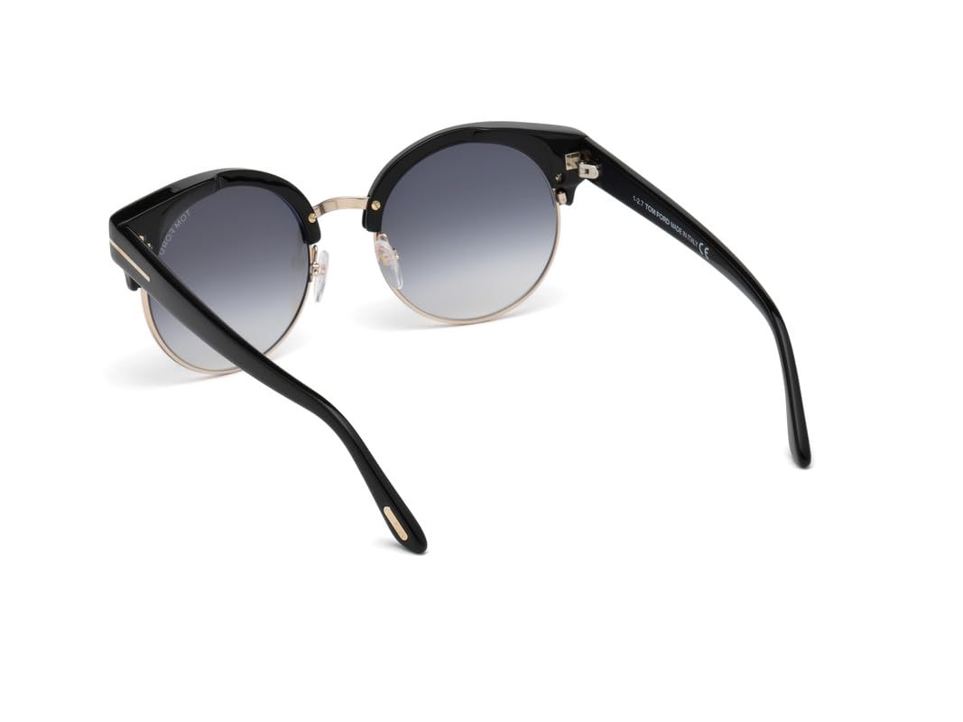 Tom Ford FT0608 Round Alissa-02 Sunglasses TF608 (01B Black/Gold, Gray Gradient)
