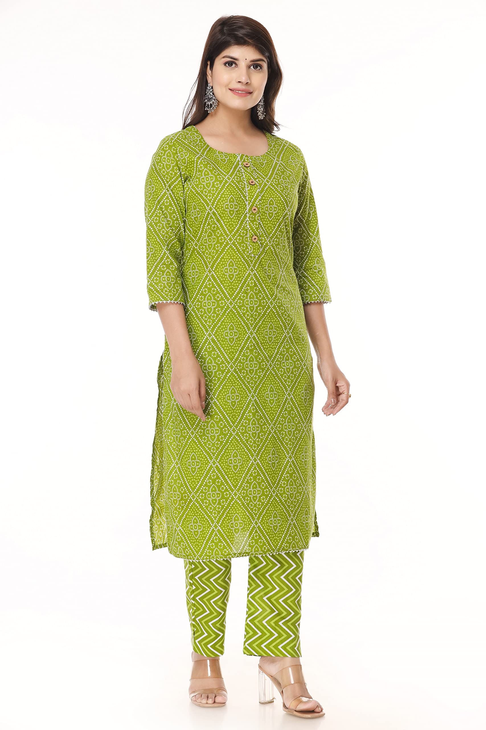 Vihaan Impex Indian Green Kurti Set for Women with matching Pant