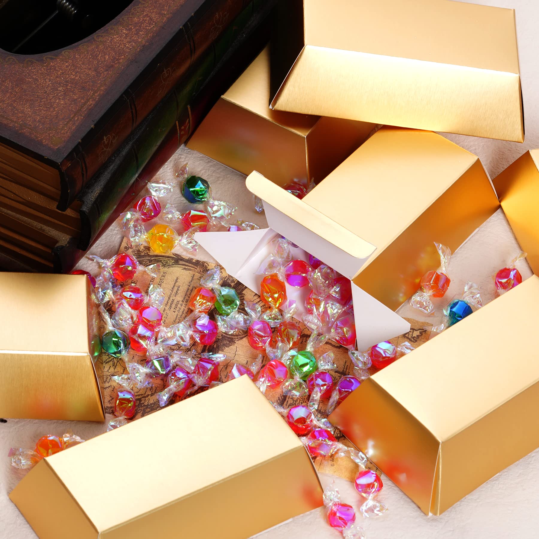 Yookat Gift Wrap, 30 Pieces Fake Gold Bar Gift Boxes, 5.5x3.1in, Glossy Paper, Pirate Theme Party Decorations