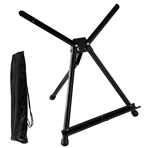 SoHo Urban Artist Black Aluminum Tabletop Easel Stand, Portable Easel for Display, Painting Canvas and More, Set of 1