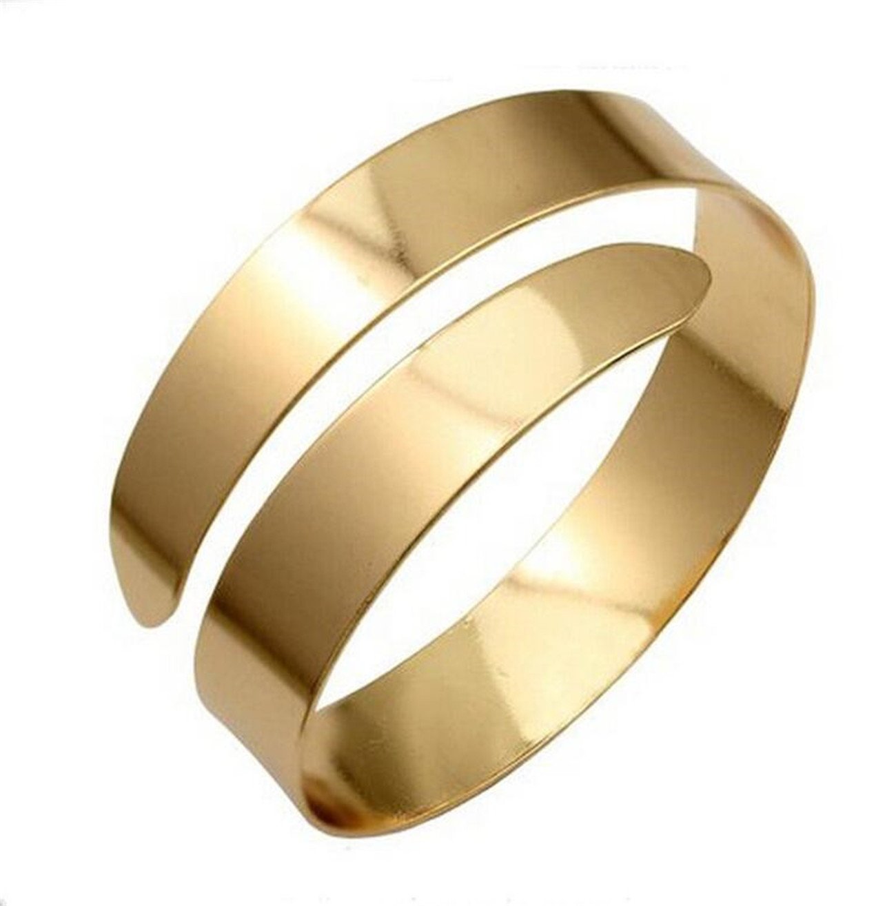 wiipujewelry WIIPU Egypt Cleopatra Swirl Snake Upper Arm Cuff Armlet Armband Bangle(B674)-Golden