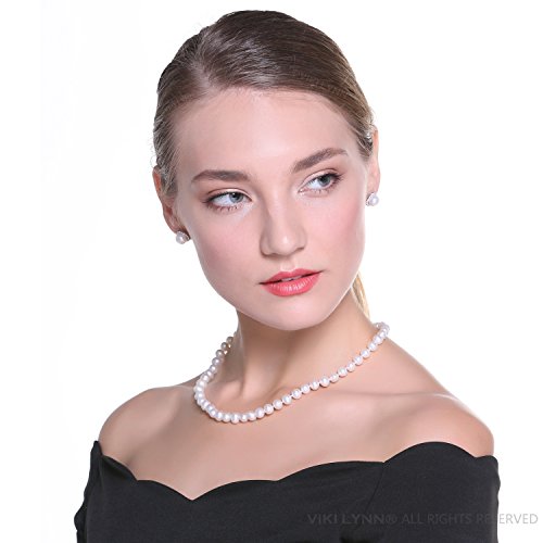 VIKI LYNN Pearl Necklace 6-7mm Freshwater Cultured Pearls 925 Sterling Silver 18inch