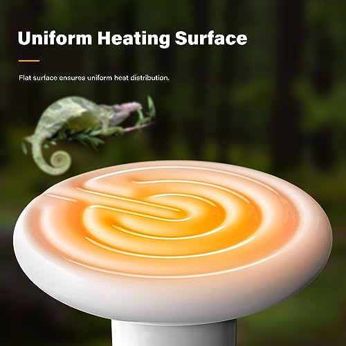 YSSOA 100W Ceramic Heat Emitter, Reptile Heat Bulbs, Ceramic Heat Lamp for Reptiles, Amphibian, Chicken, Dog, Cat, 2 Pack, White