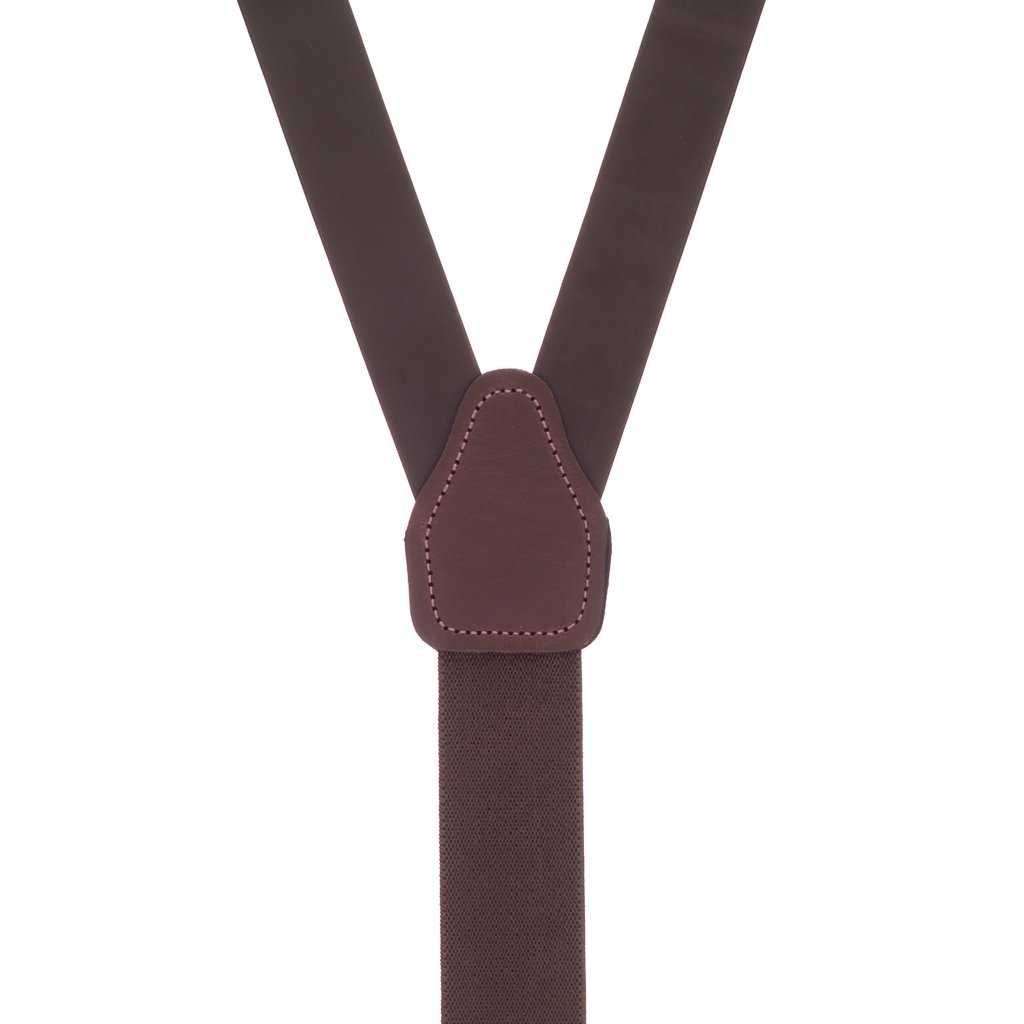Suspender Store Buckle Strap 1-Inch Wide Leather Suspenders - Button - 48" for 5'9" to 6'2" tall - Brown