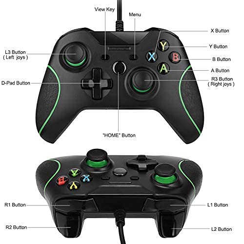 TECTINTER USB Wired Game Controller Compatible with Xbox One/Slim Gamepad Joystick Joypad for Microsoft Xbox One/X/S/Elite for PC Windows 11/10/8/7 (Black)