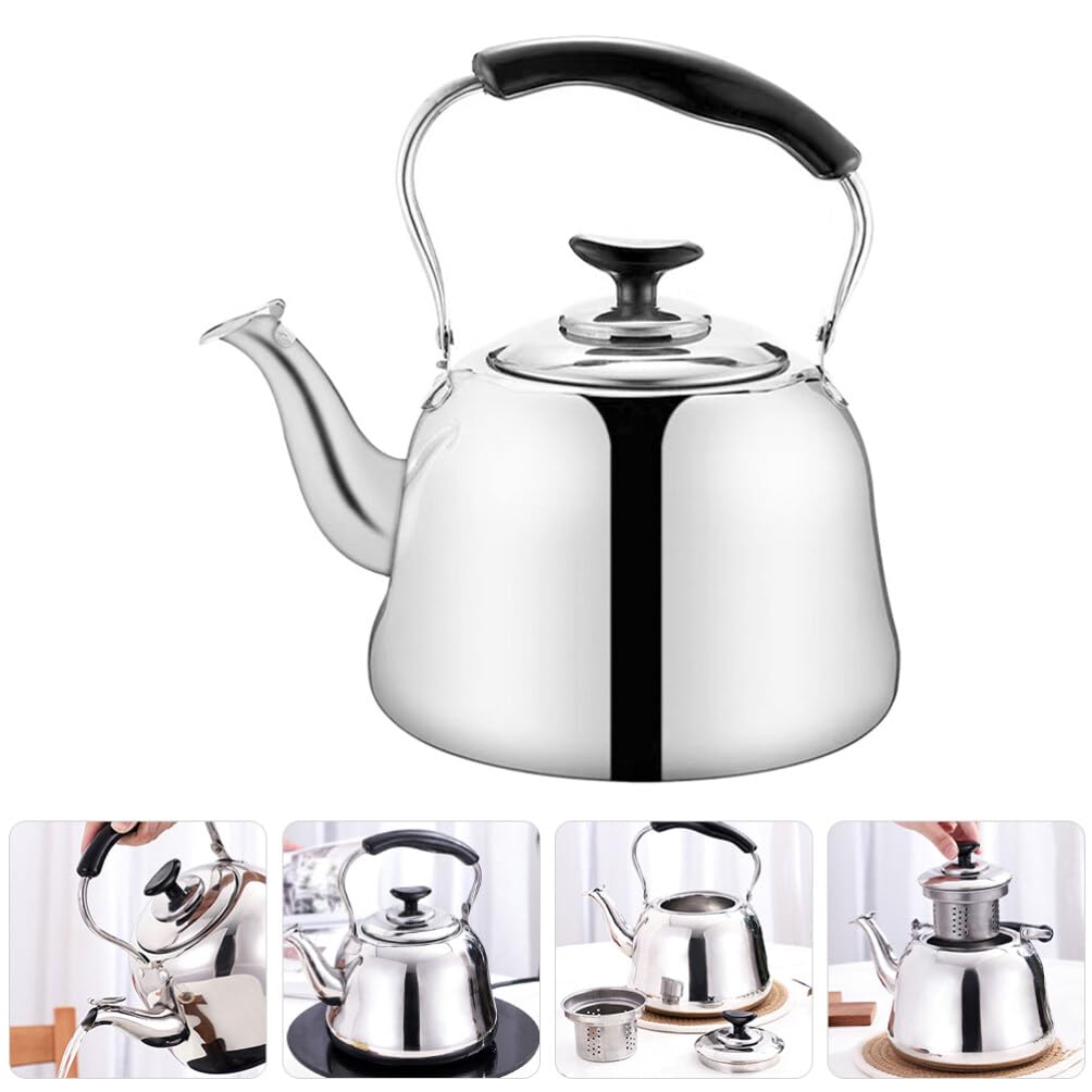 UPKOCH Whistling Tea Kettle Kitchen Tea Boiler Home Supply Kitchen Water Boiler Stovetop Water Boiler Whistling Water Pot Whistling Water Boiler Handle Stainless Steel Kettle