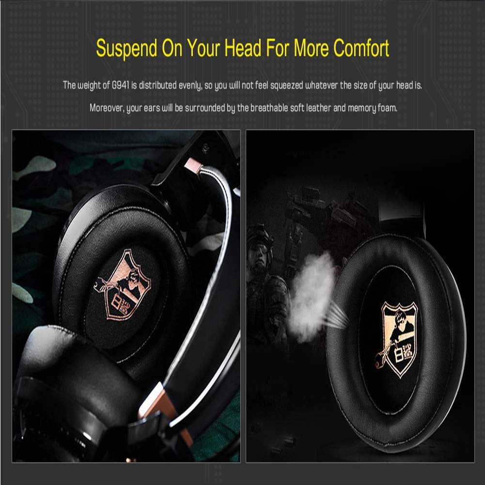 YYZLG G941 Noise Reduction Headphone Headset Computer 7.1 Effect Game to Eat Chicken Headset, Professional Game Gaming Headset