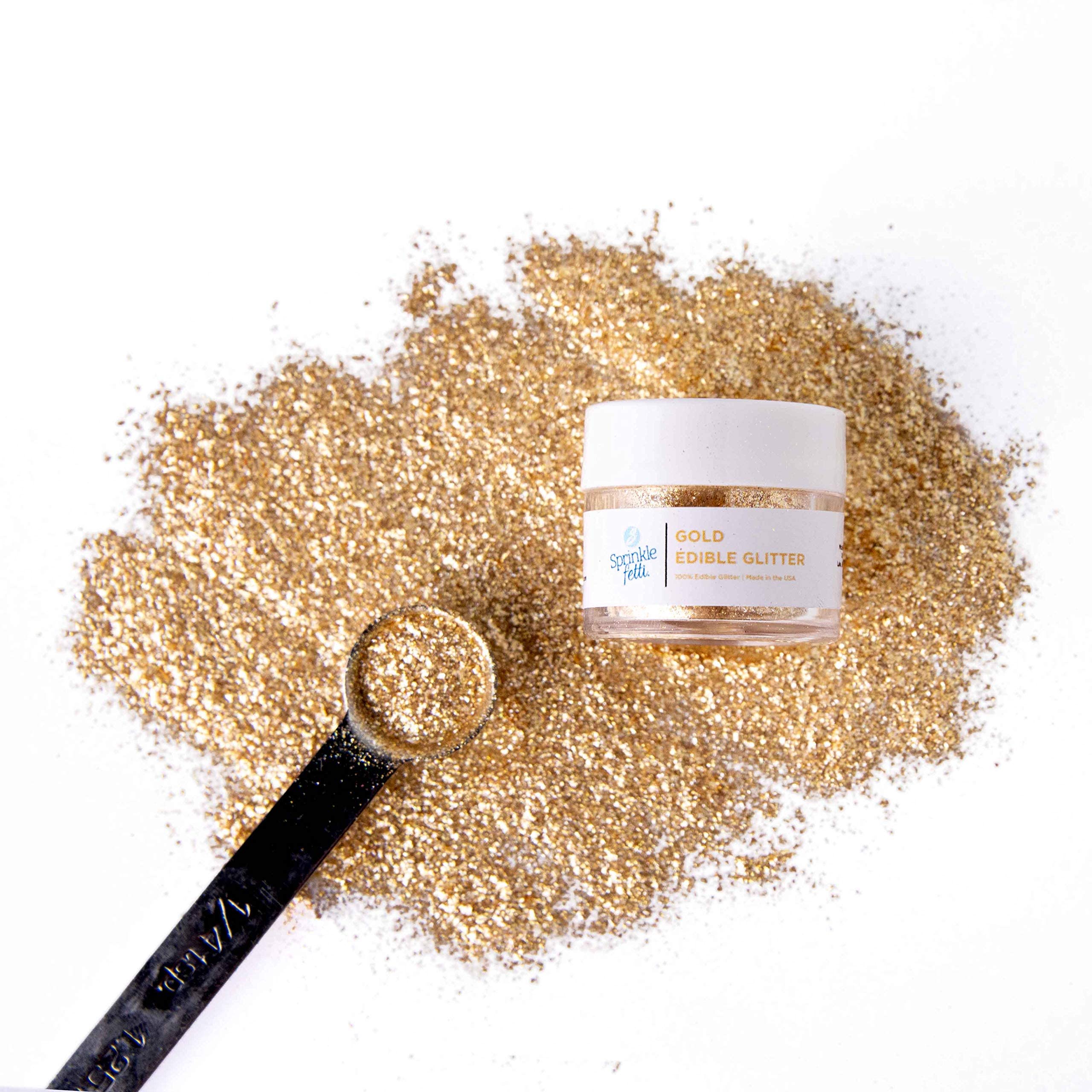 Sweets Indeed Edible Glitter, Perfect for Drinks, Cocktails, Beverages & Cake Decorating, Dessert Cake Topper, 4 grams (Gold Edible Glitter) (Gold, 4g)