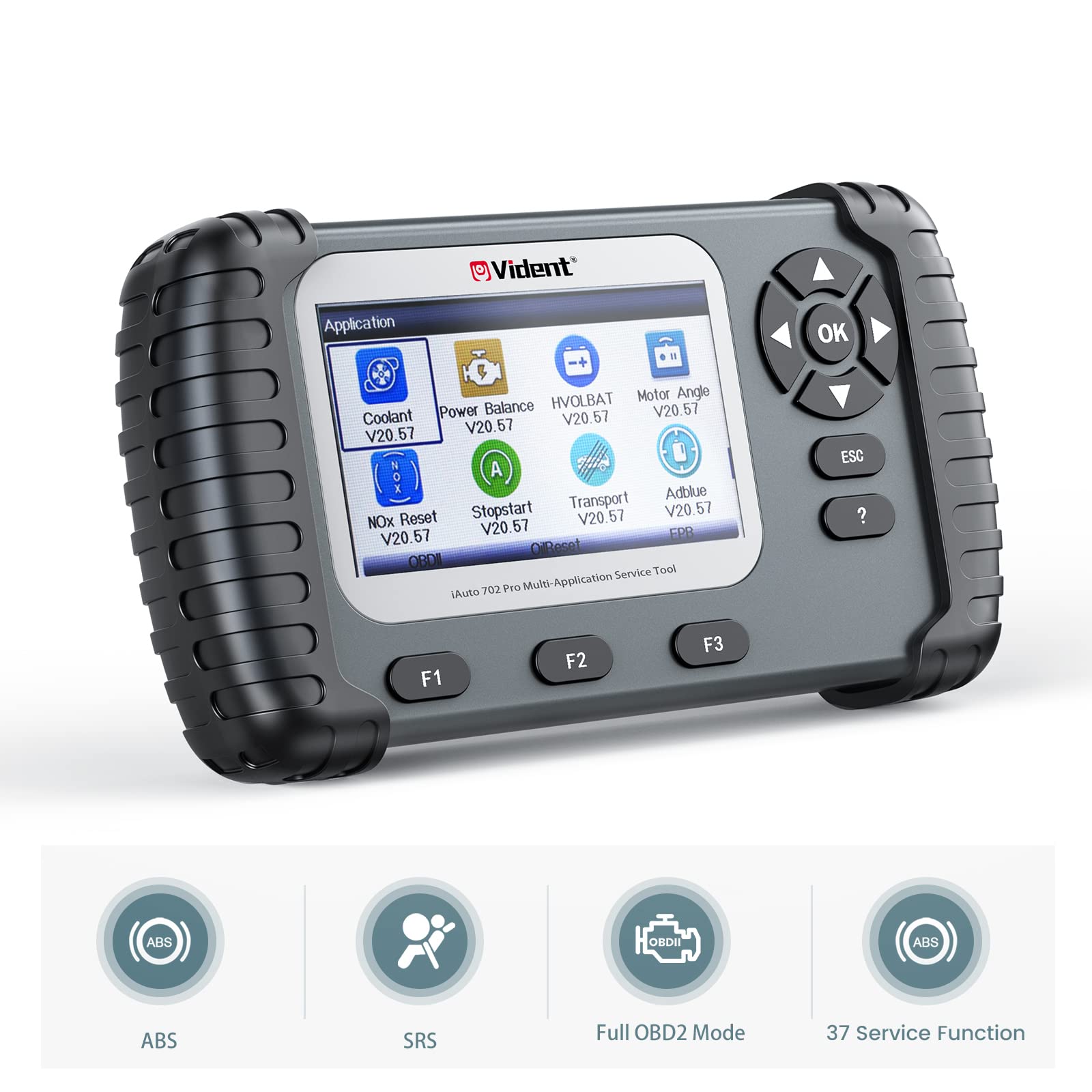 VIDENT iAuto702 Pro ABS/SRS Airbag Scan Tool, OBD2 Code Scanner, 37 Special Service Reset EPB Oil Light Reset TPS BRT