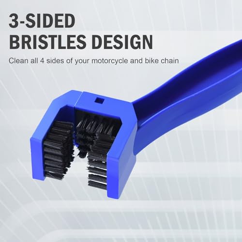 WEFOO Bike or Motorcycle Chain Washer, Cleaning Brush 2 Pcs (Color, Blue and Red)