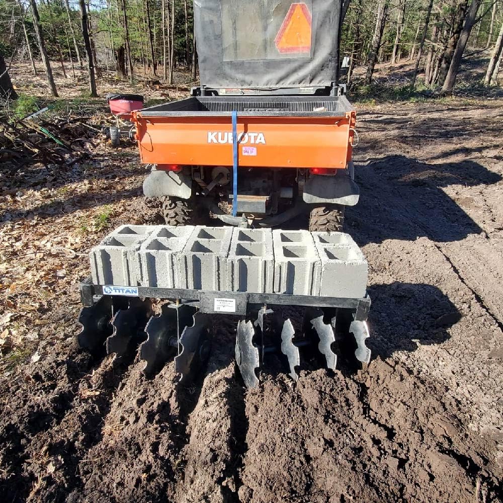 Titan Distributors Inc. 4-Ft Notched Disc Harrow Attachment Pull Behind for ATV and UTV 2-in Towball Hitch