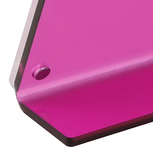 Slanted Back Photo Frame, Wide Application 3 Inch Multi Purpose Acrylic Self Standing Photo Frame L Shaped for Business Cards for Office (Rose Red)