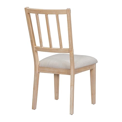 RUNWON 5-Piece Set, 44" Round Table with Curved Bench & Side Chairs for 4-5 People for Dining Room and Kitchen, Brown