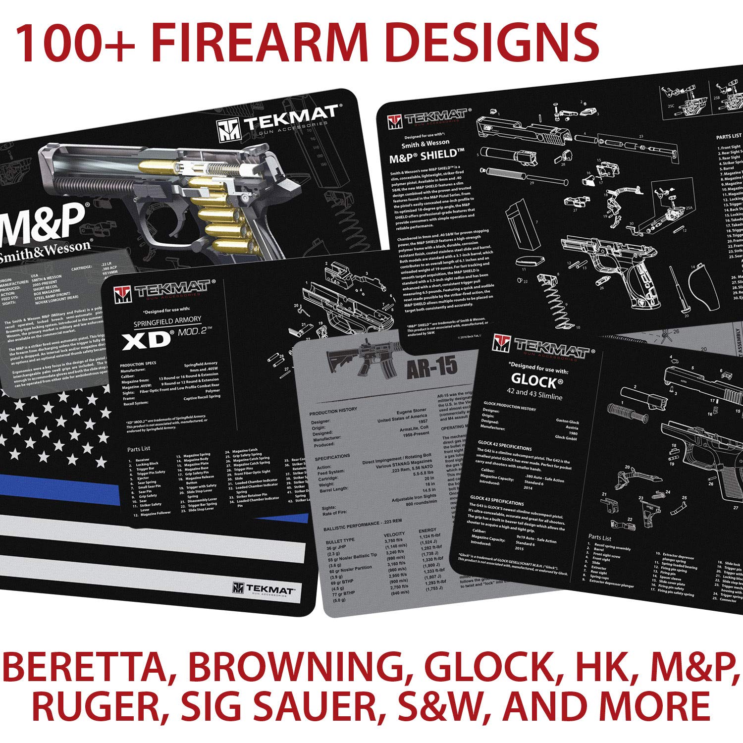 TekMat Gun Cleaning Mat for use with Glock Gen 4 , Black