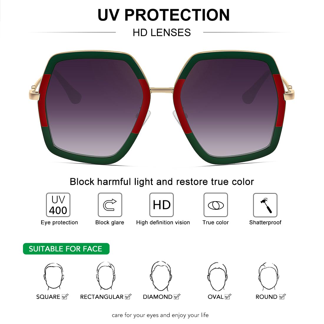 WOWSUN Oversized Big Fashion Sunglasses for Women Irregular Large Shades UV Protection
