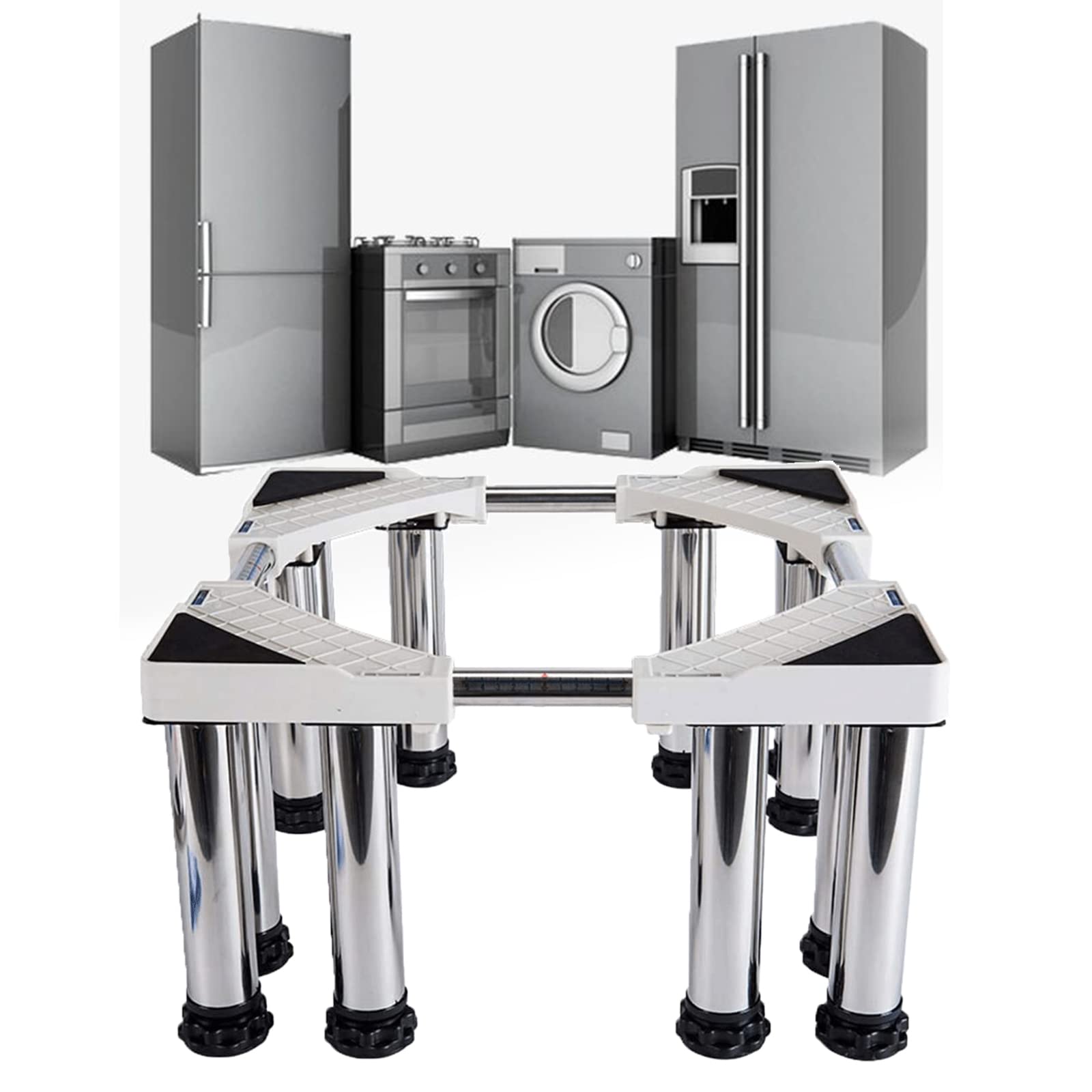Universal Washer Pedestal, 12 Strong Legs High 20 Cm,Adjustable,Steady as A Mountain Refridgerator Stand, for Dryers and Refrigerators (3-5 Days Delivery)