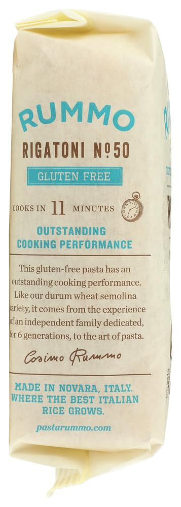 RUMMO SPA Rigatoni N degree 50 | Italian Gluten Free Pasta | 12 Ounce (Pack of 4)
