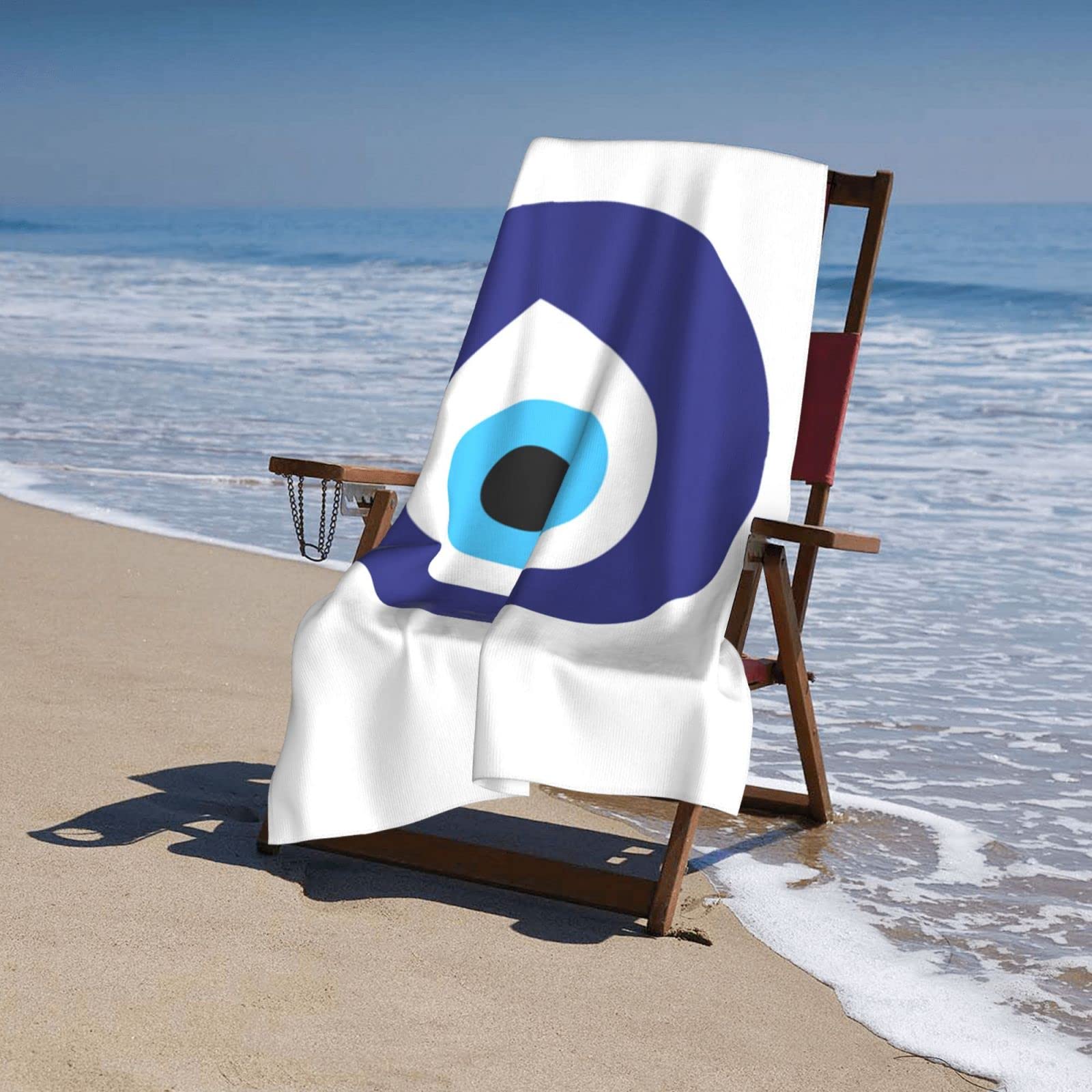 Zahika Turkish Evil Eye Beach Towel Absorbent Bathroom Towels Beach Towels Oversized Super ​32x52 Inch