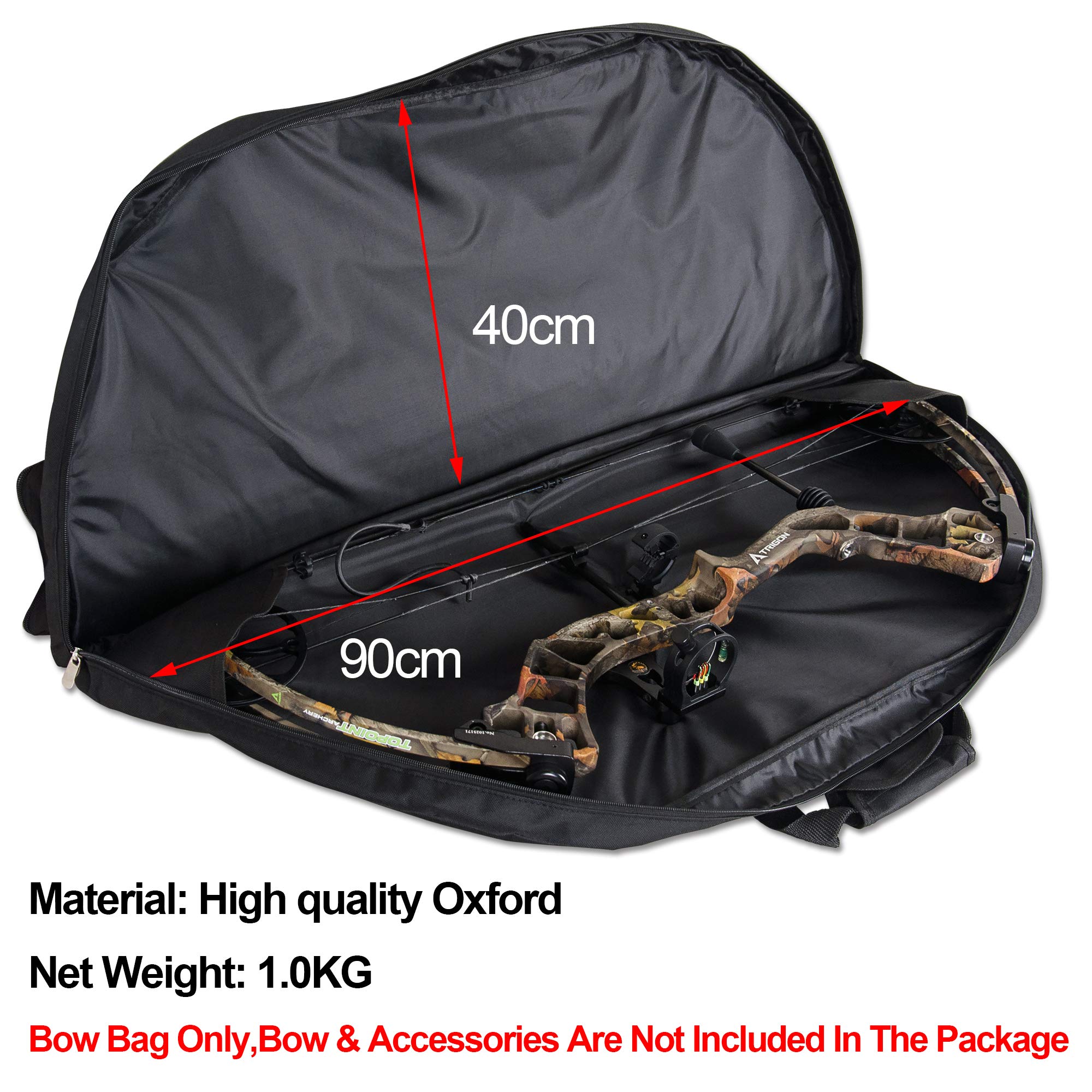 TOPOINT Archery Compound Bow Case Soft Bow Case Hunting Compound Bow Bag Padded Layer Foam Bow Holder Arrow Tube Protect Bow and Arrow Hunter Bow Archery Case (Black)