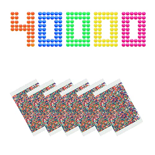 UXSIO Gel Ball Blaster Ammo Splat Refill (7-8 mm, 4 Packs,10,000 Pieces Per Pack), Gel 7.5mm Blasters Bullets, Compatible with Gel Ball Blaster, Rainbow Mix, for Ages 14+