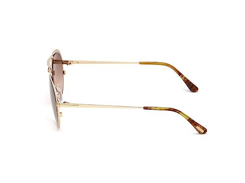 Tom Ford DASHEL Gradient Brown Aviator Unisex Sunglasses FT0508-28F-55