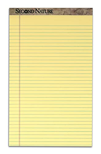 TOPS 74920 Second Nature Recycled Pads, 8 1/2 x 14, Canary, 50 Sheets (Pack of 12)