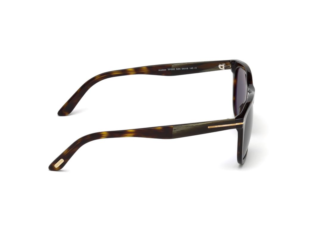 Tom Ford FT0500 52N Dark Havana Andrew Square Sunglasses Lens Category 3 Size 5