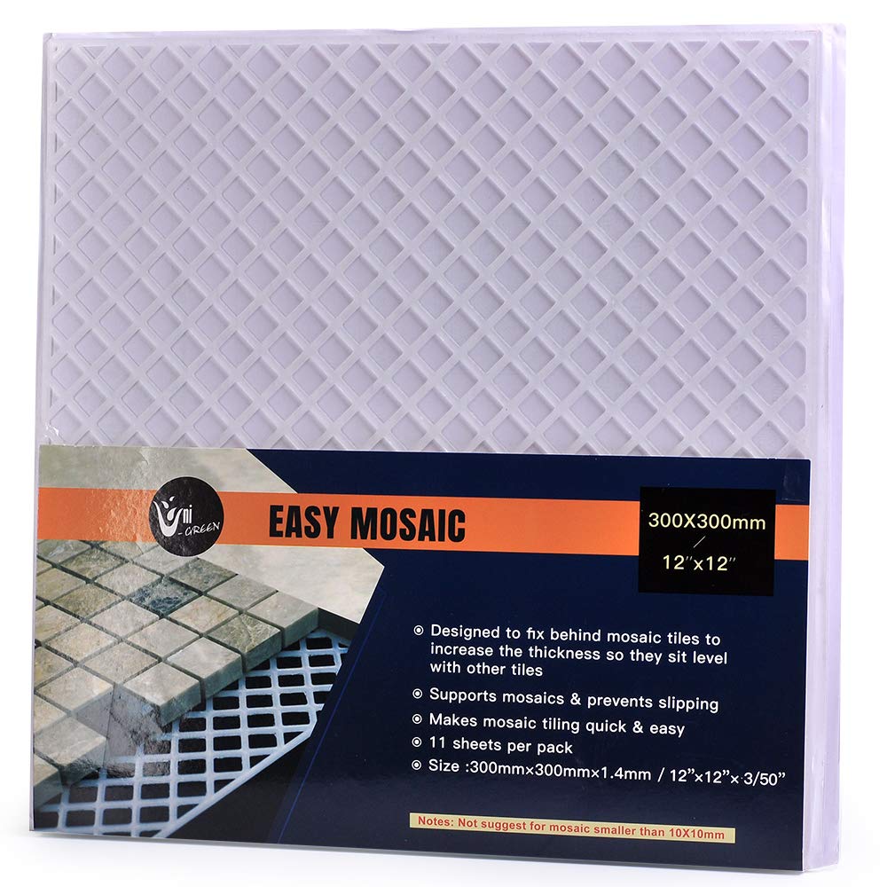 Uni-Green Mosaic Tile Mesh Back for Mosaic Installation in Kitchen & Bathroom 12X12"(11pcs/Pack)