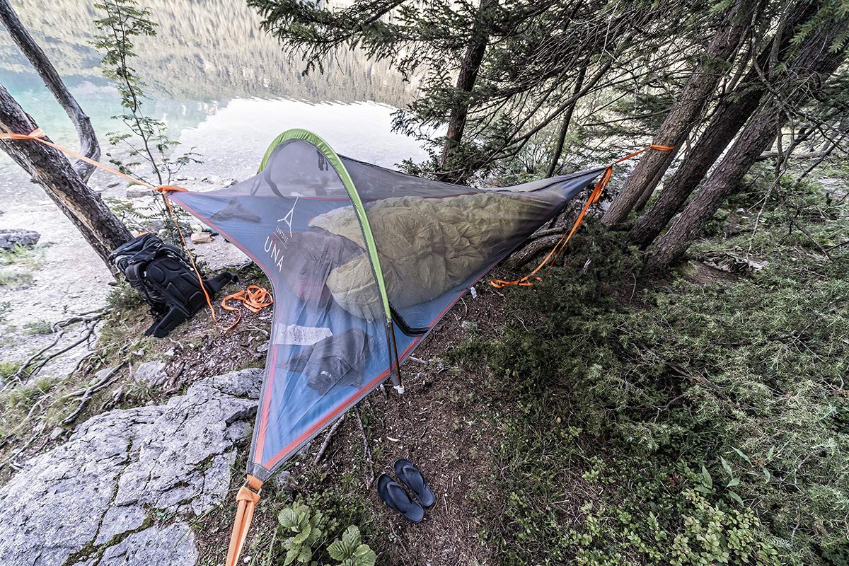 Tentsile UNA 1-Person Hammock Tree Tent - Ultralight, Waterproof for Solo Hiking, Camping, Backpacking - Forest Green, 120 kg/265 lbs