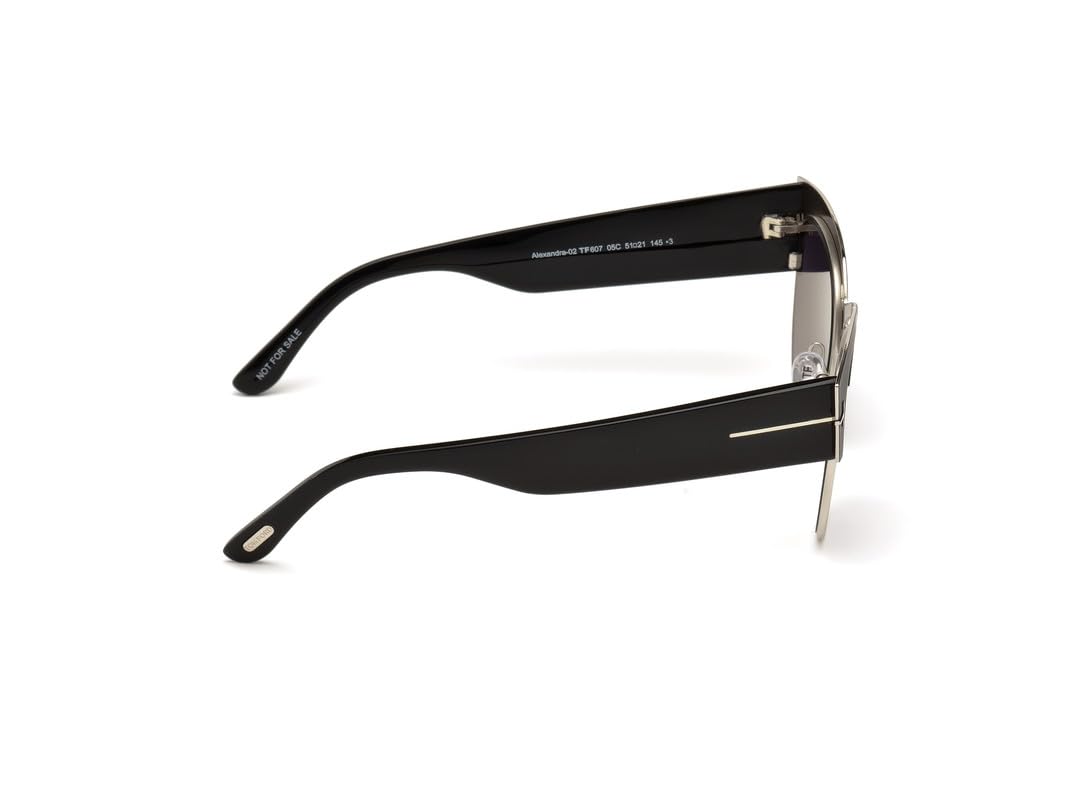 Tom Ford FT0607 05C Alexandra Retro Sunglasses Lens Category 3 Lens Mirro Black ,51mm