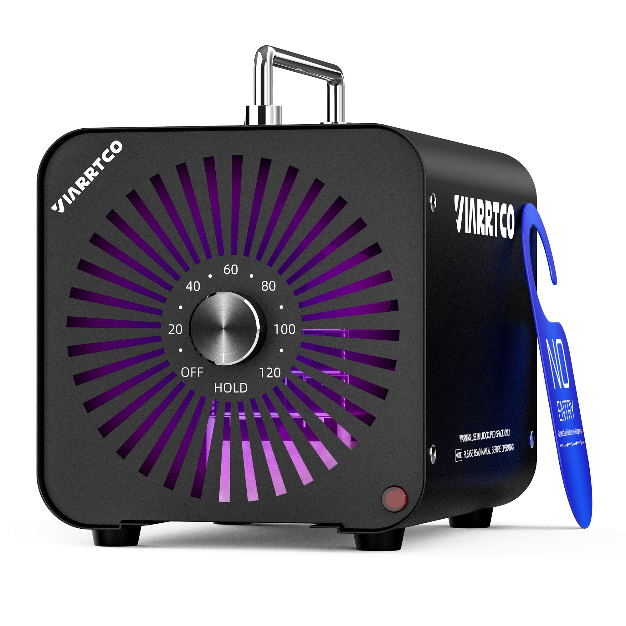 VIARRTCO Ozone Machine Generator 30000mg/h - 6000+ Sq. Ft. Ozone Machine Odor Removal for Home and Car with 120min timer All Metallic Black