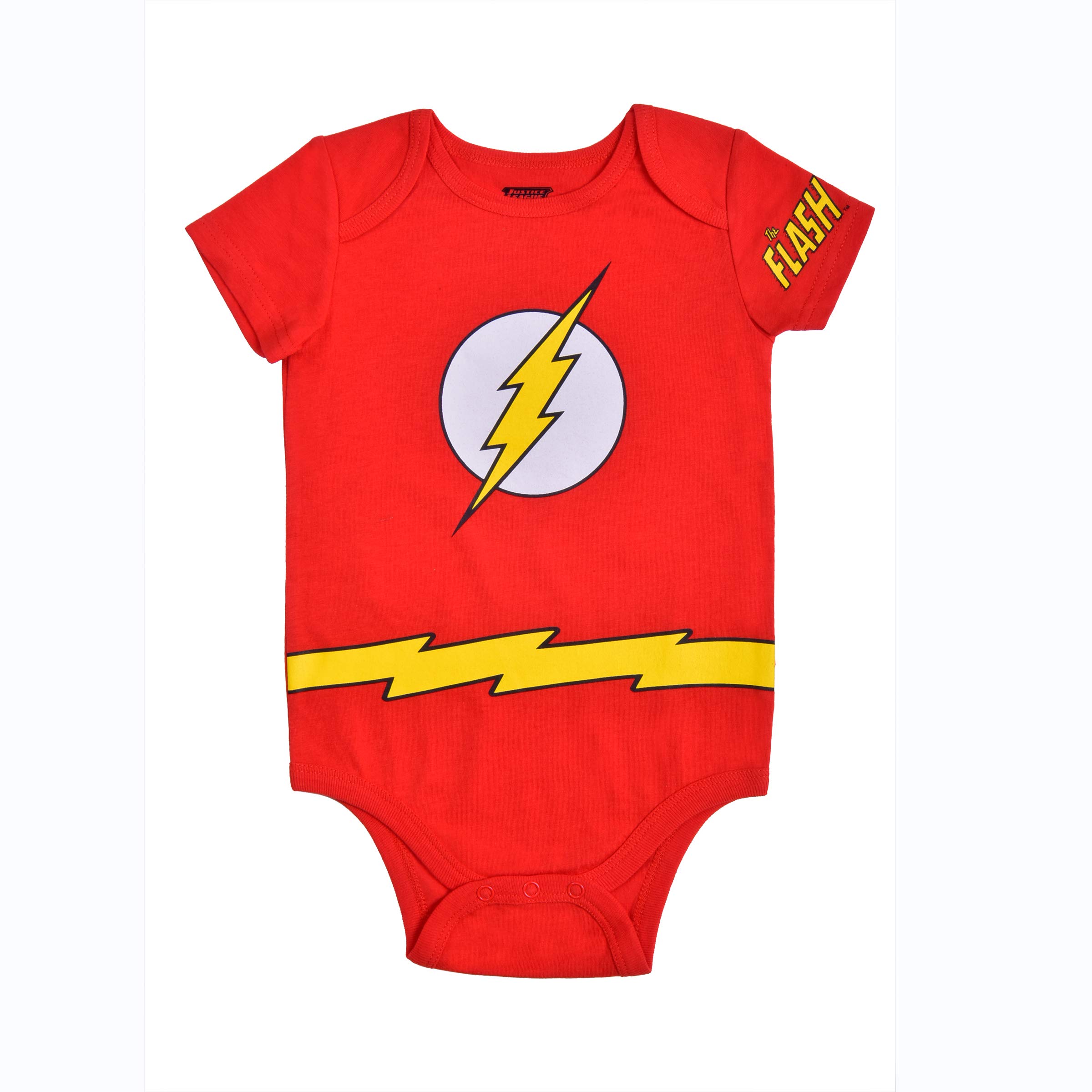 WARNER BROS The Flash Boys Short Sleeve Creeper with Cap for Newborn – Red